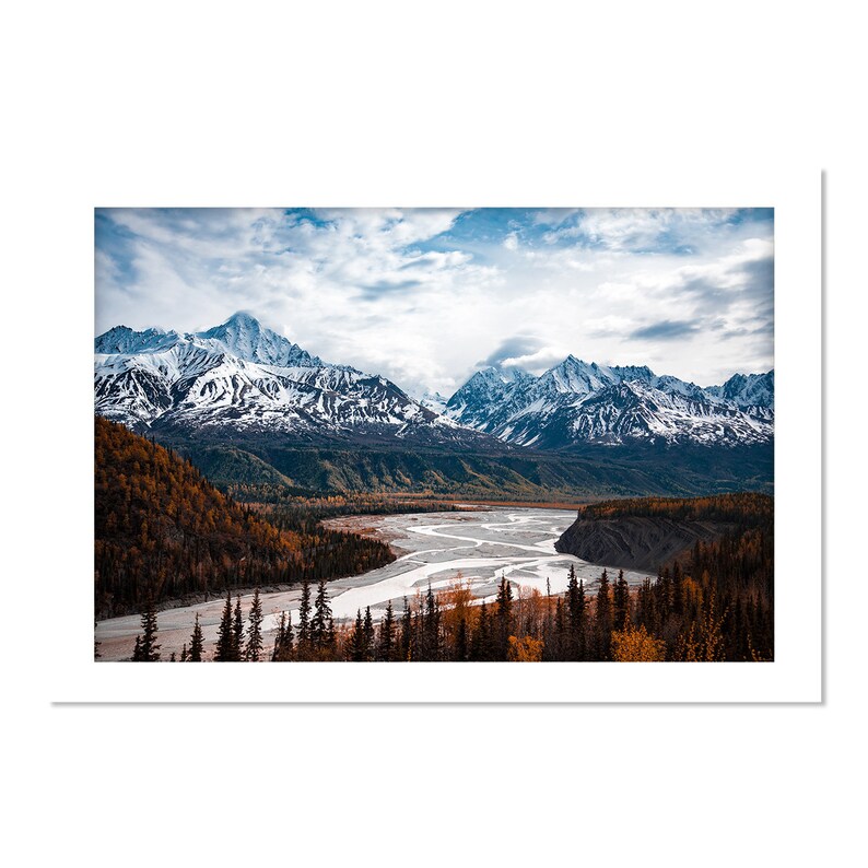 Alaskan Landscape Nature Photo Print, Autumn Nature Scene, Mountain Art ...