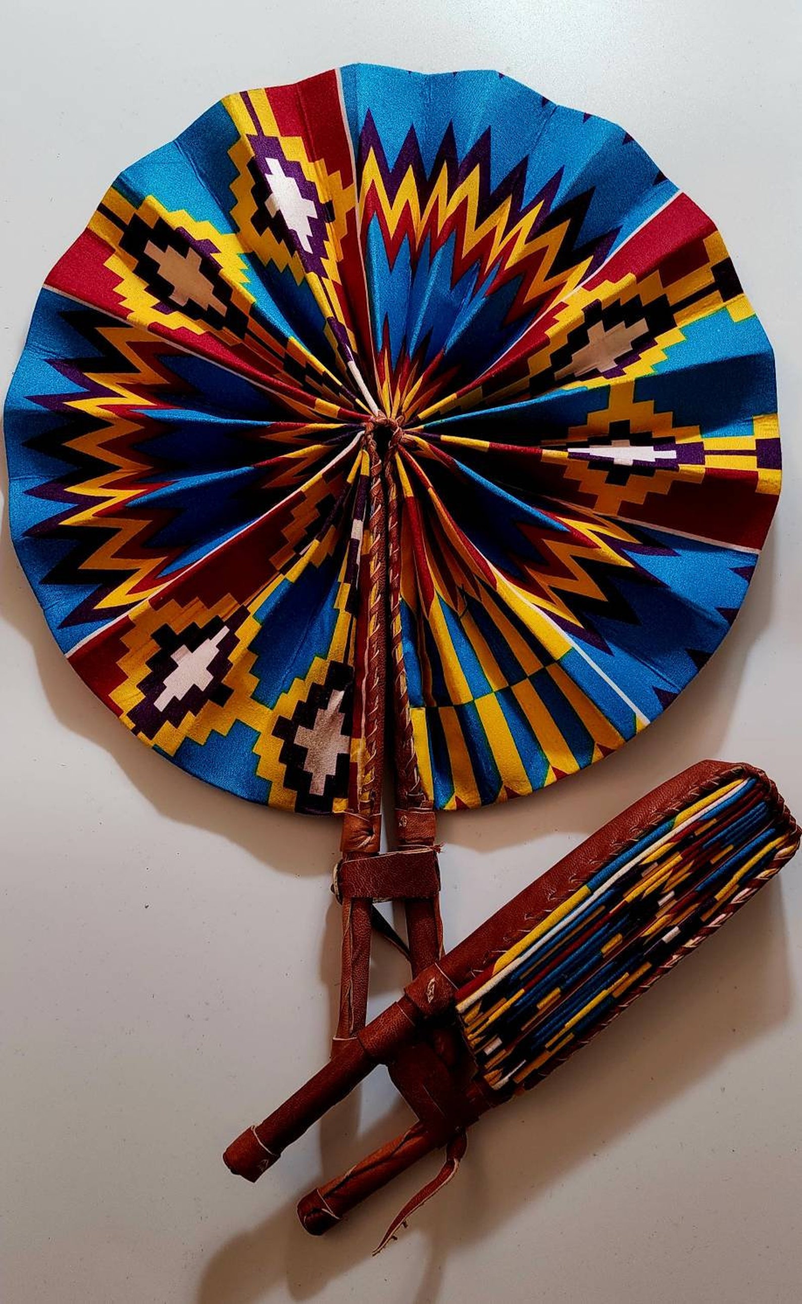 African Fabric Hand Fan - Etsy
