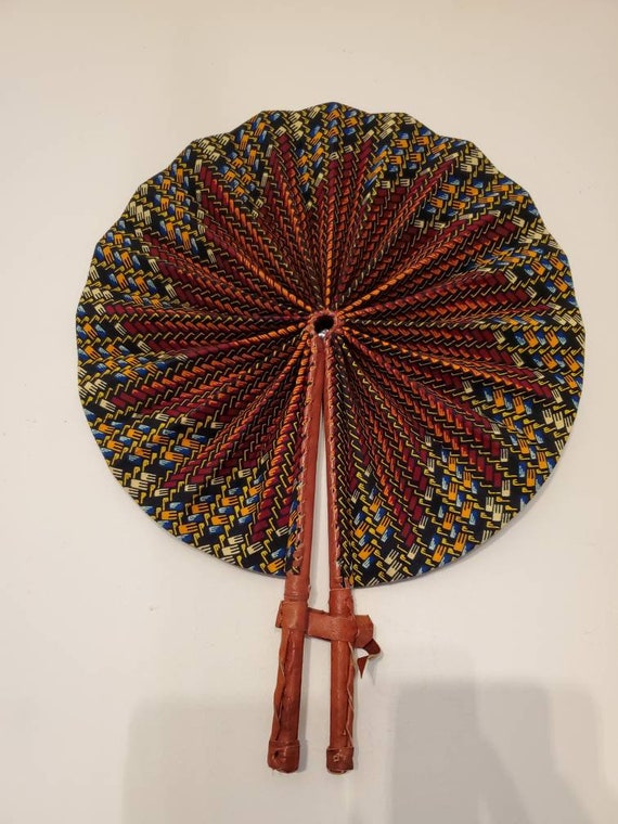 African Fabric Hand Fan - Etsy