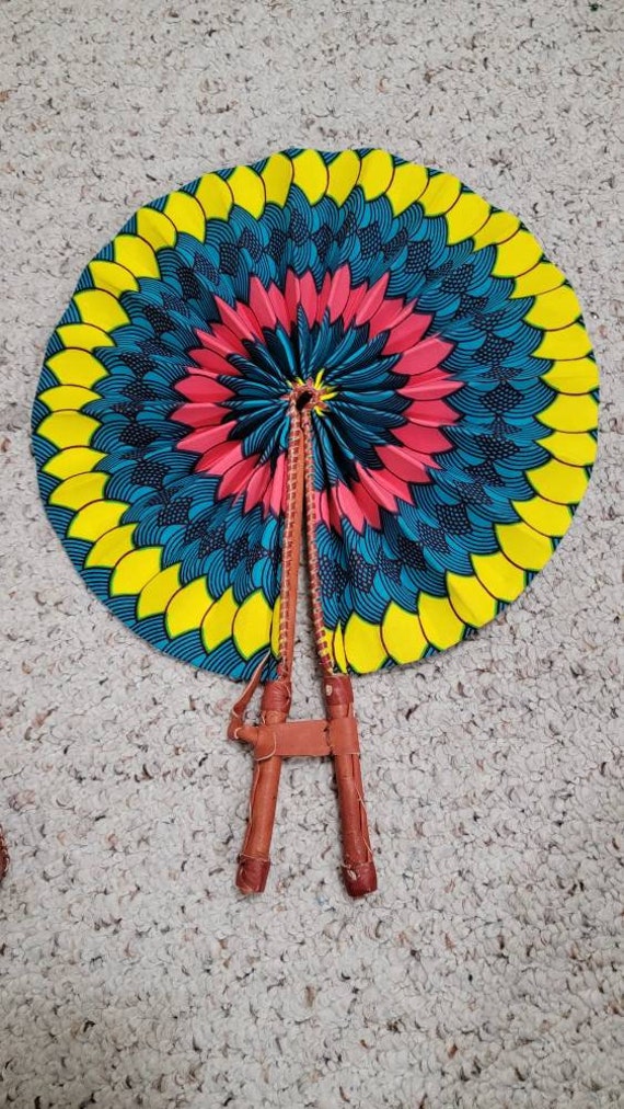 African fabric hand fan | Etsy