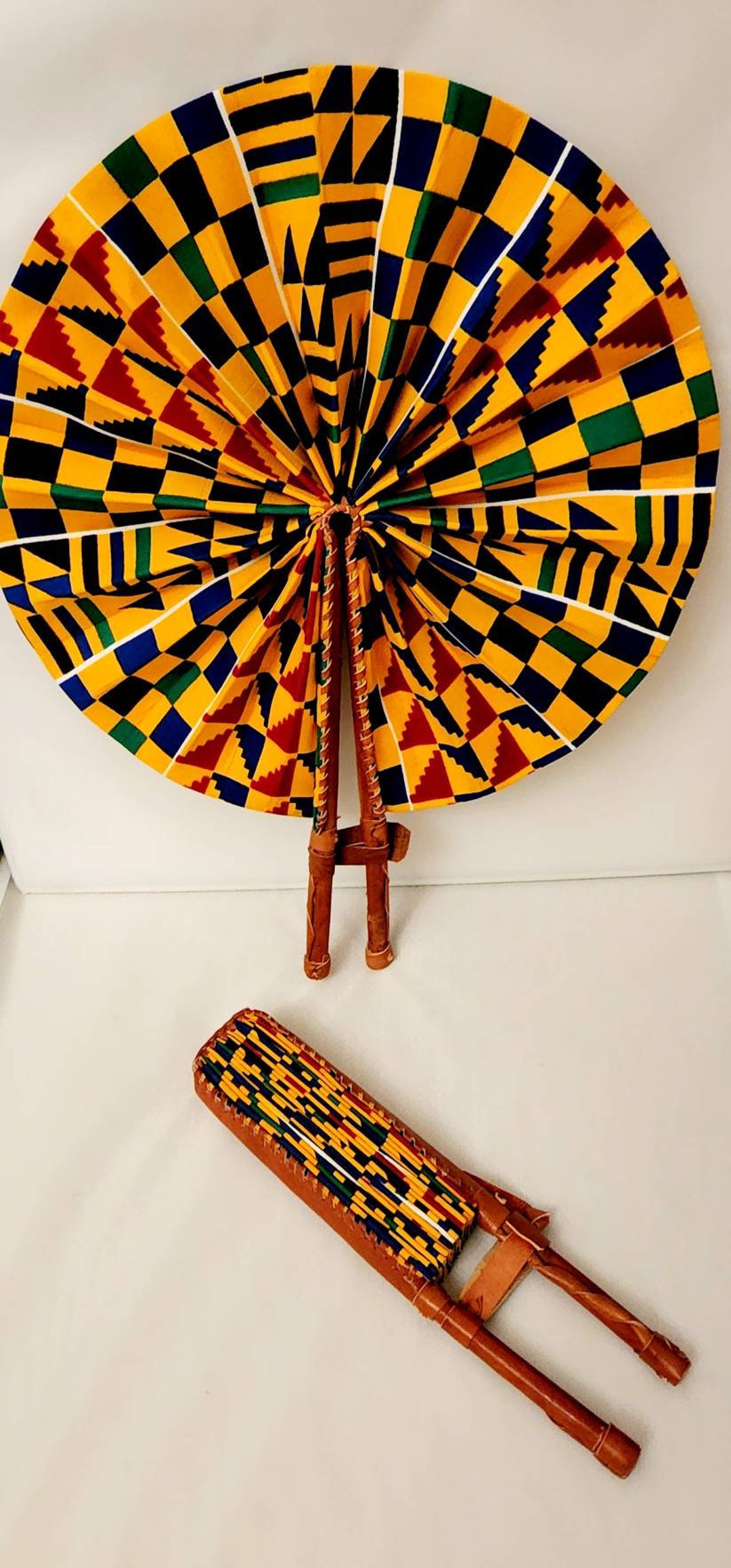 African Fabric Hand Fan - Etsy