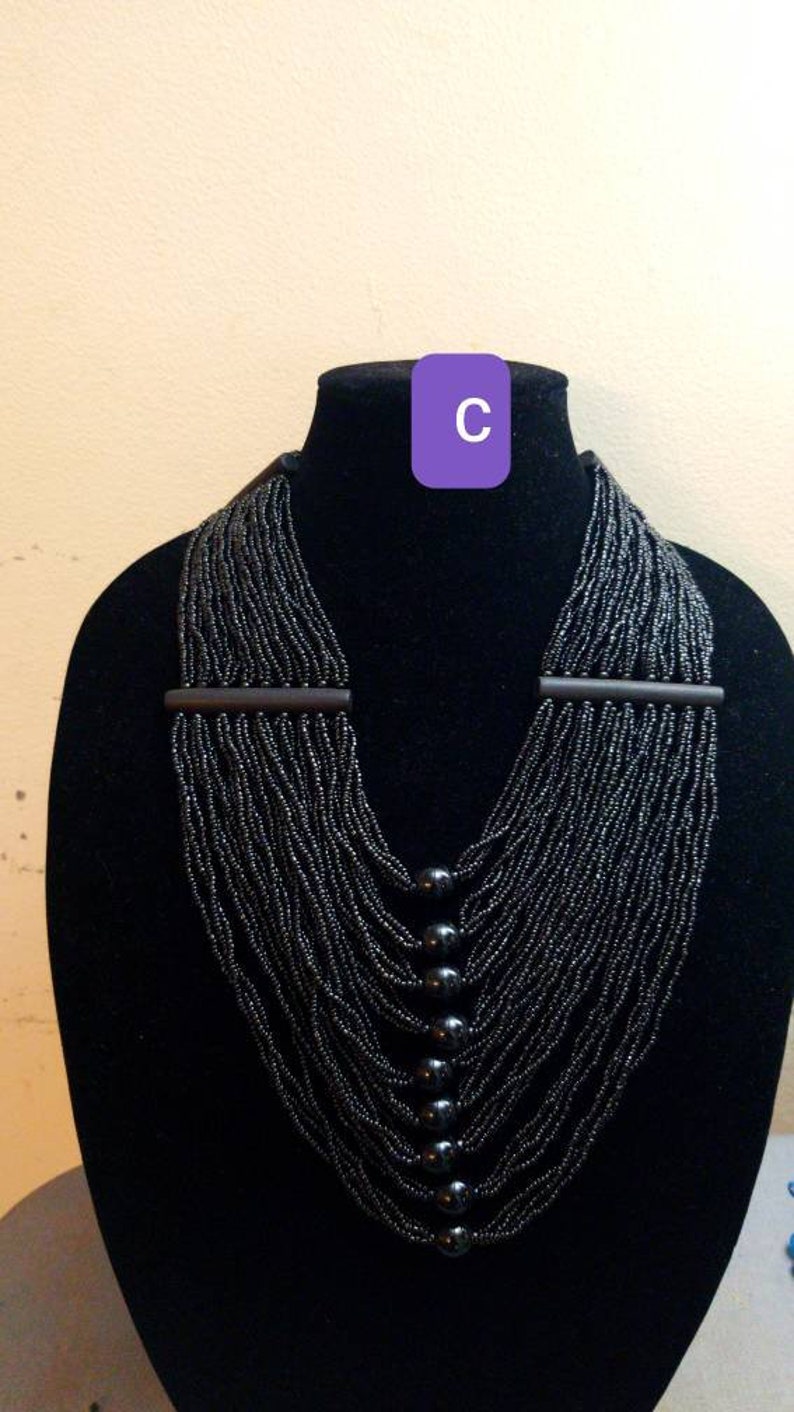 Beaded Multi Strand Necklace - Etsy