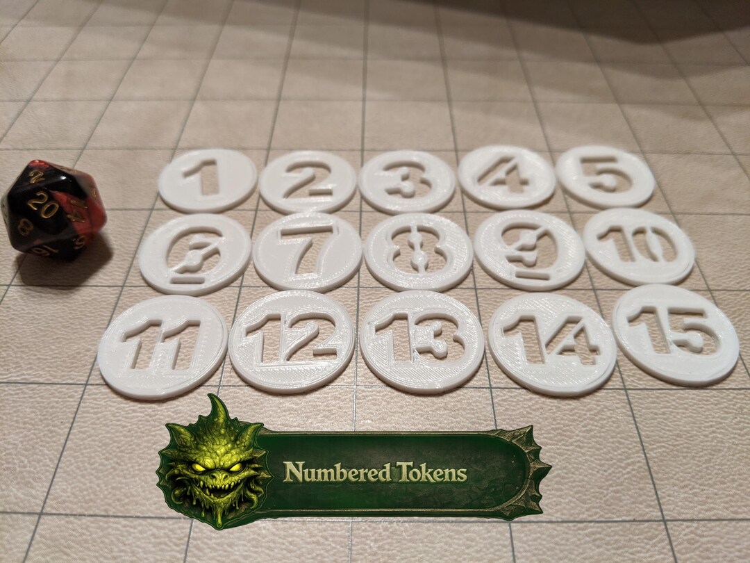 Numbered Tokens for Tabletop Rpgs | Enemy Markers for Game Night | Dnd ...
