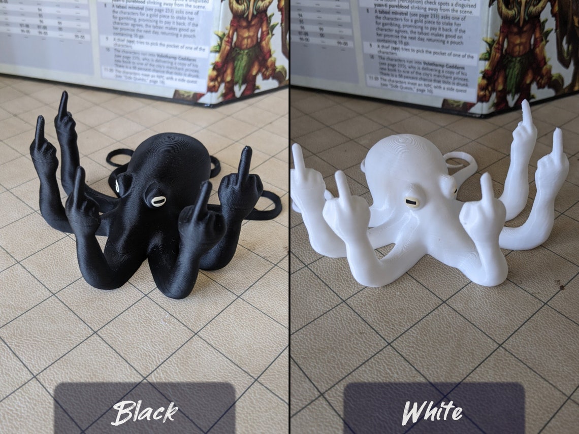 Fucktopus Middle Finger Octopus Octopus - Etsy UK