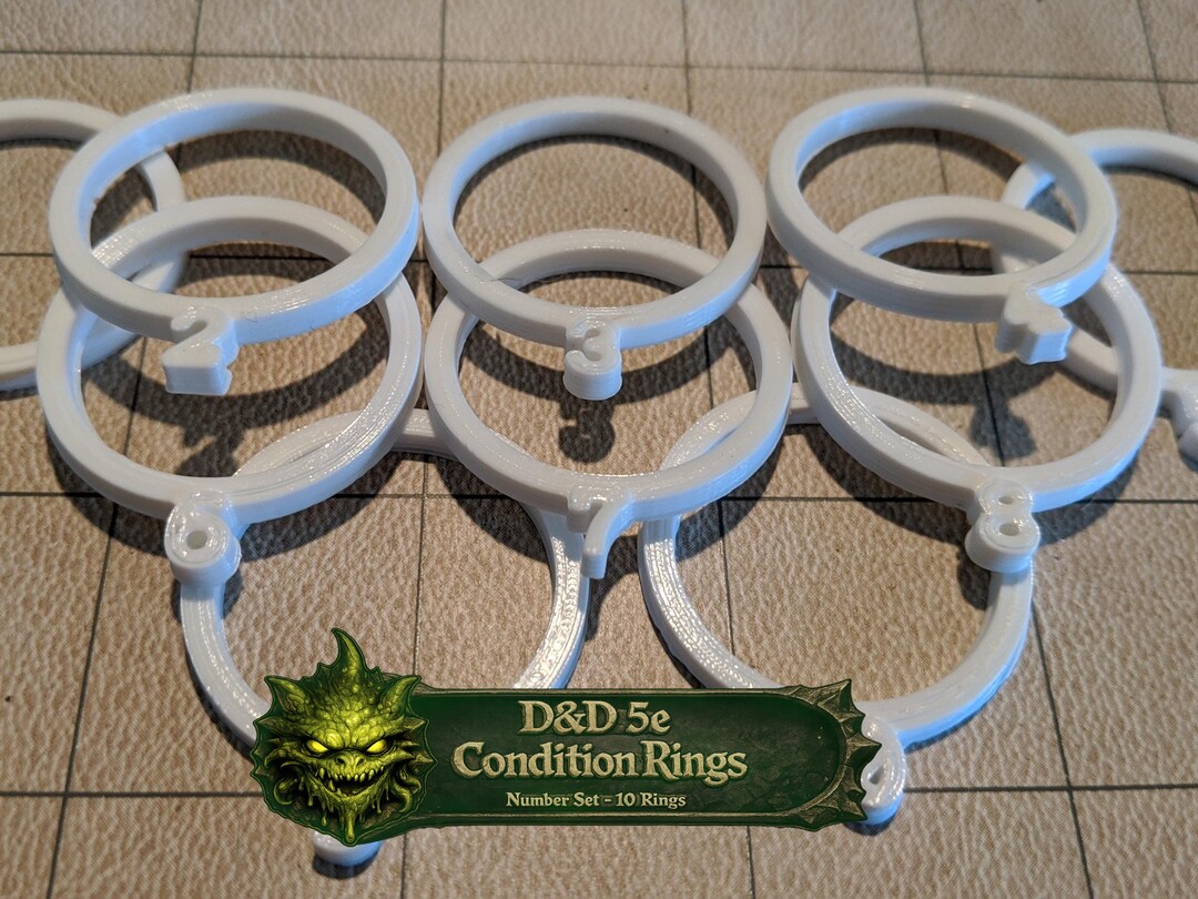 Numbered Ring Set (10 Rings) / Condition Rings / Status Effect Markers ...