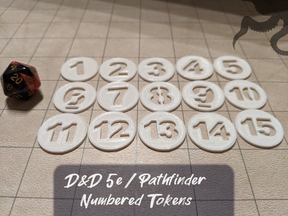 Numbered Tokens For Dungeons And Dragons 5e DnD & Pathfinder | Etsy