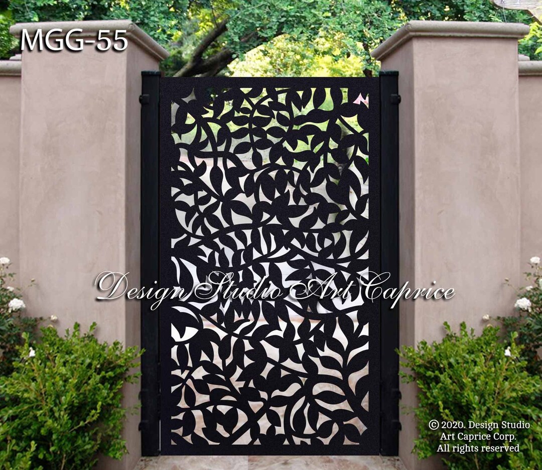 Leaves / Custom Metal Entry Gate / Leaves and Birds / Artistic & Unique ...