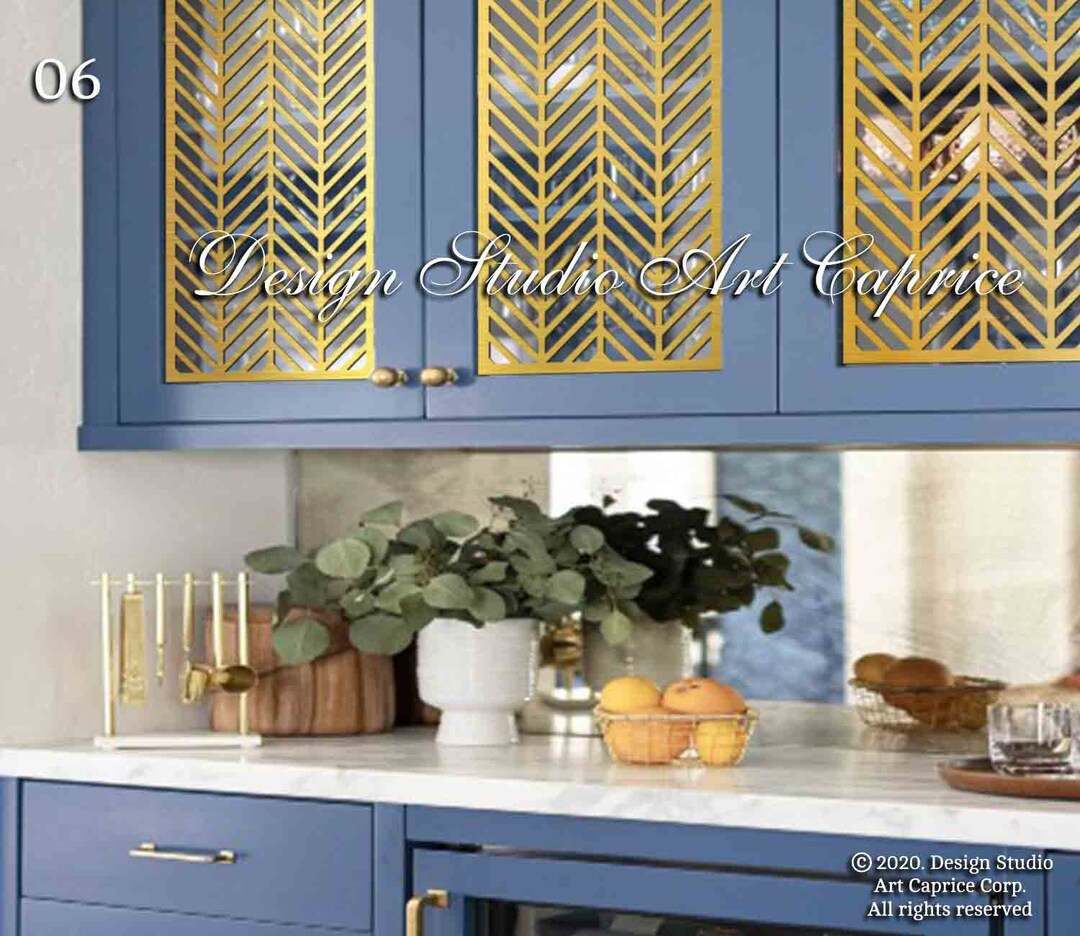 Custom Made/ Kitchen & Wine Cabinet/metal Mullion Inserts/personalized ...