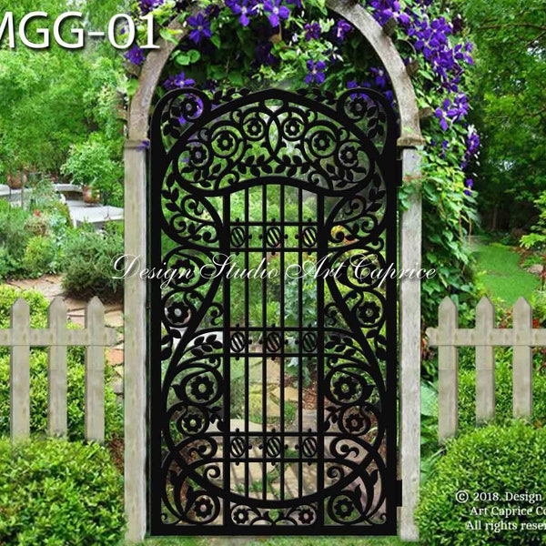 Wrought Iron Arbor With Gate - Etsy