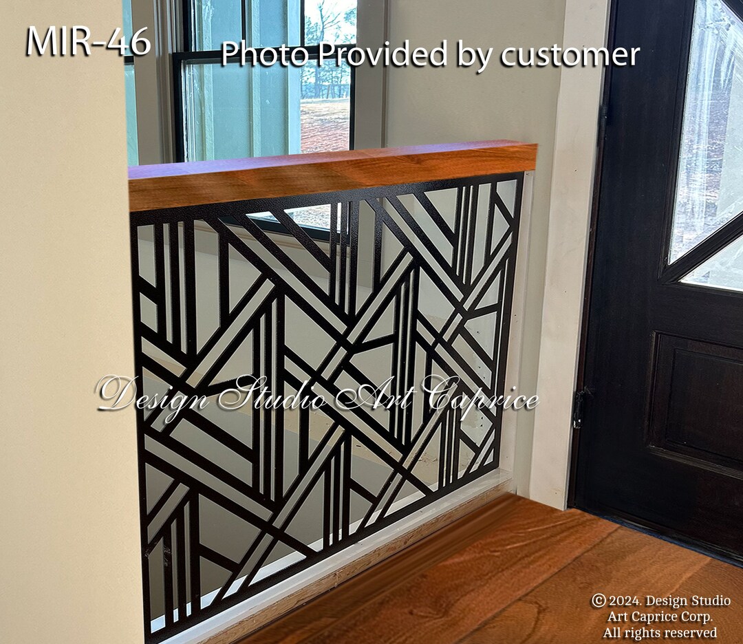 Modern Interior Stair Railing / Metal Panel Insert / Decorative Laser ...