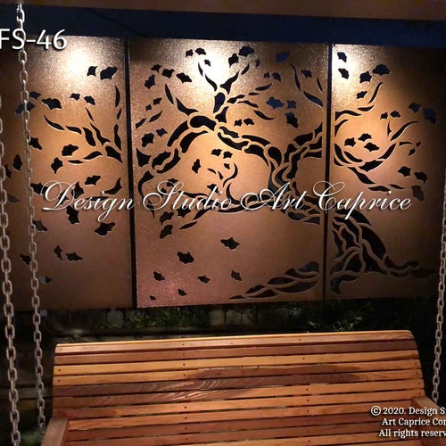 Abstract Tree Metal Privacy Screen Decorative Panel Outdoor - Etsy