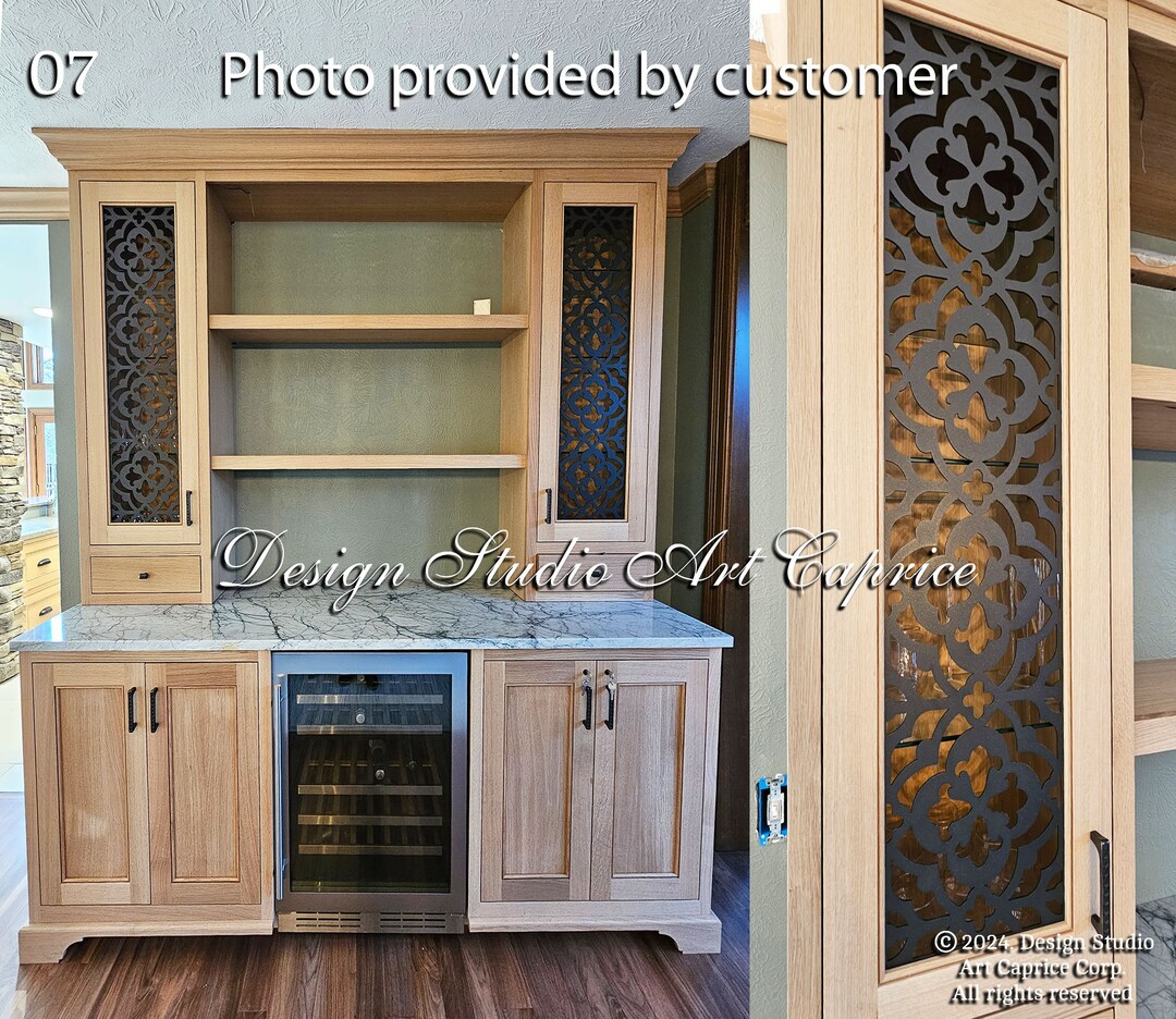 Custom Made/ Kitchen Metal Cabinet Door Insert/ Metal Mullion Insert ...