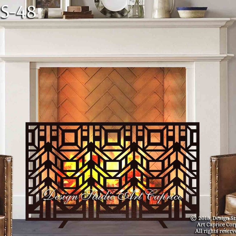Stained Glass Fireplace Screen - Etsy