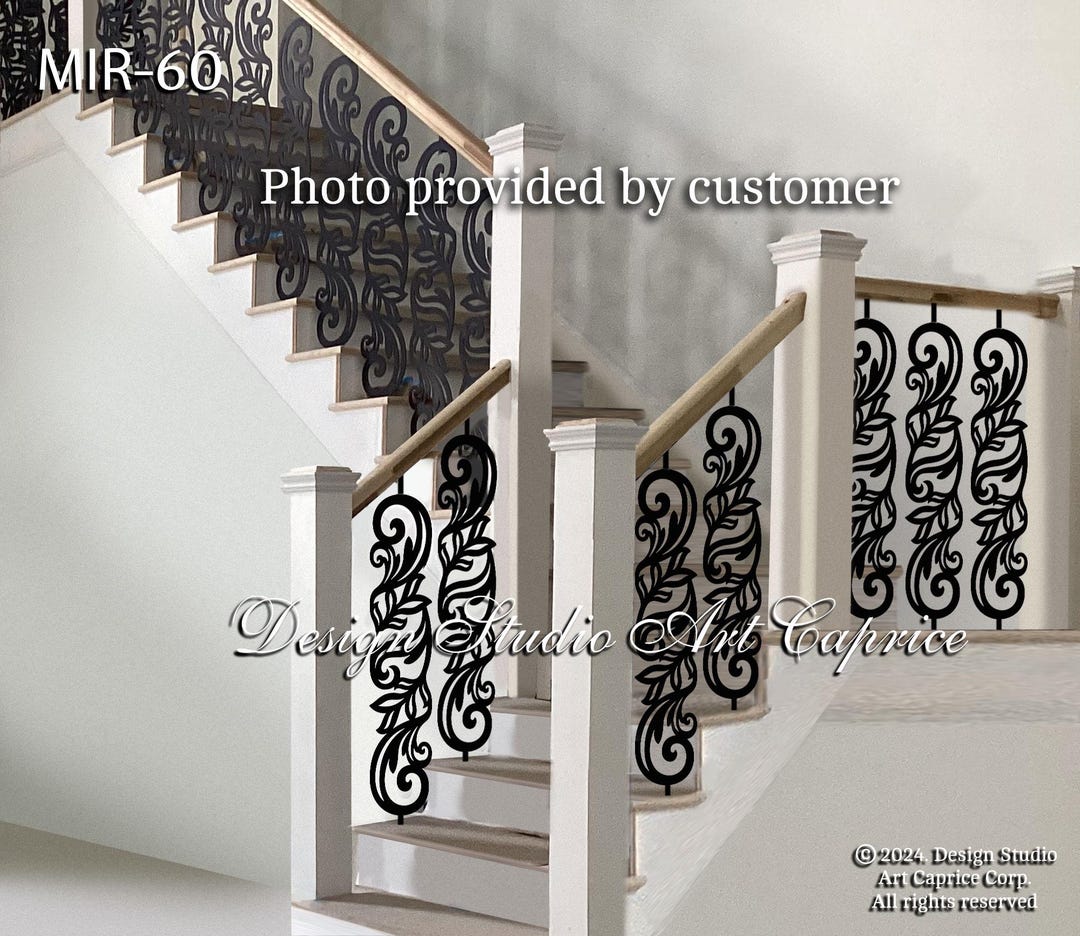 Modern Interior Stair Railing/ Decorative Panel Insert/ Single Stair ...