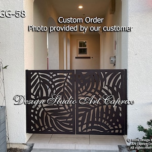 Palm Leaves / Custom Metal Entry Gate / Artistic & Unique Design / Made ...