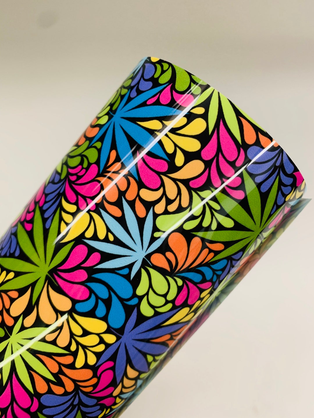 12x15 Sheet Colorful Marijuana Leaf HTV Thermoflex Pattern Heat ...