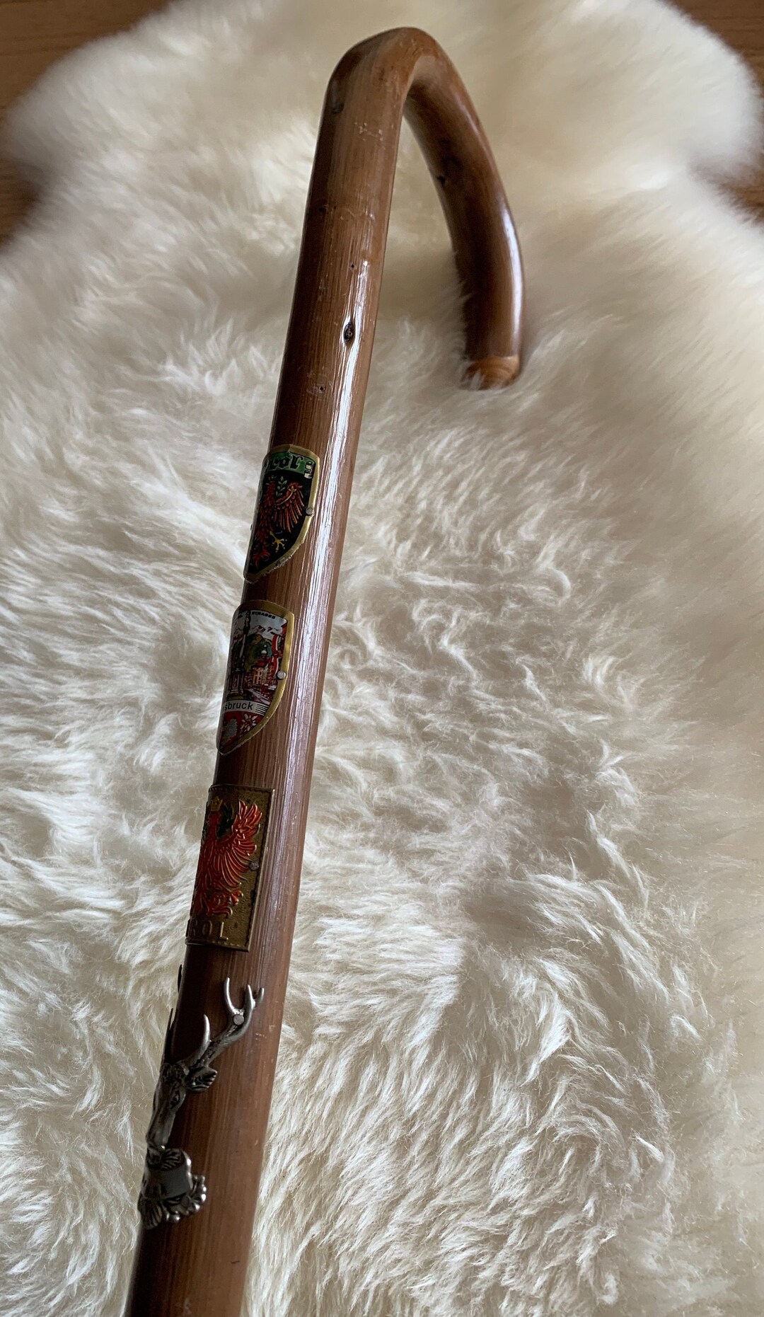 Vintage Austrian Walking Stick With Tirol and Innsbruck Crests - Etsy