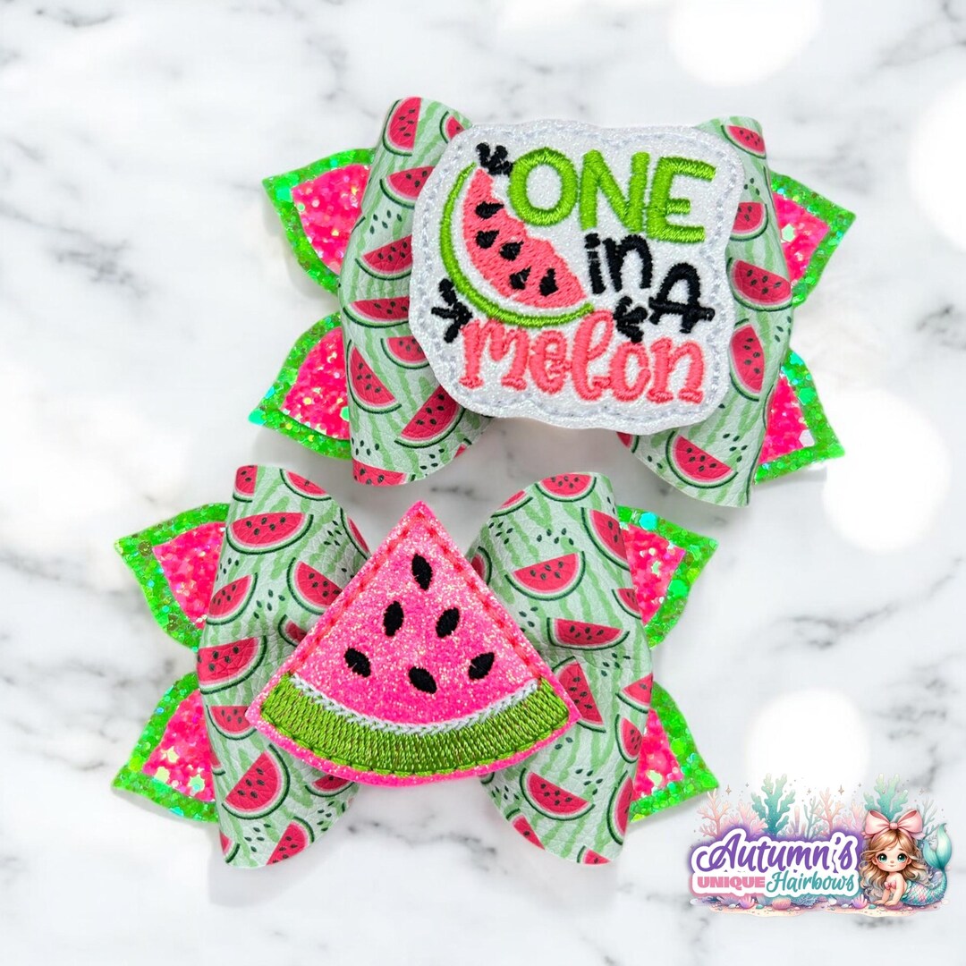 Watermelon Hair Bow | Pigtail Set | Summer | Fruit Bows | Little Girls ...