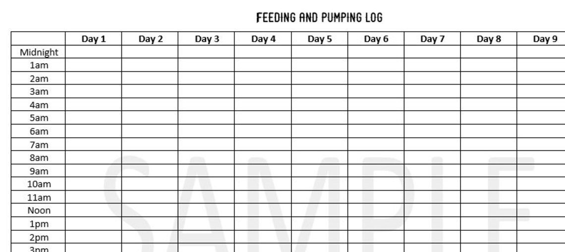 DIGITAL Feeding or Pumping log Breast or Bottle for New | Etsy