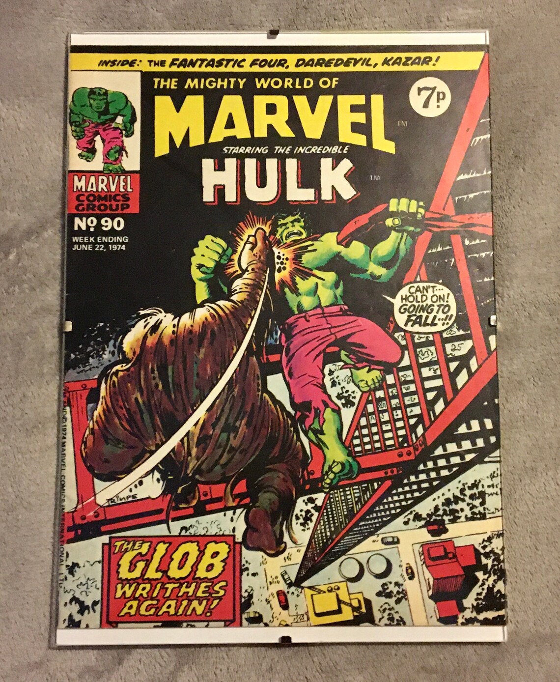 Framed Incredible Hulk comic-vintage marvel comics-issue 90 | Etsy