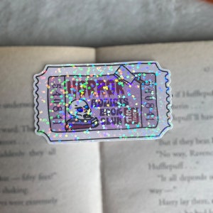 Horror Addicts Book Club Ticket Sticker Holographic Admit One Skull ...