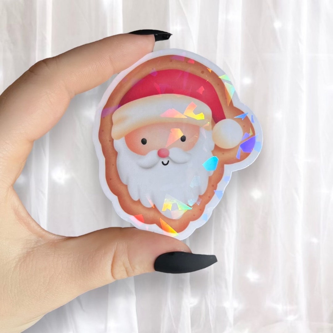 Christmas Cookie Sticker Santa Claus Holiday Snack Holographic Kindle ...