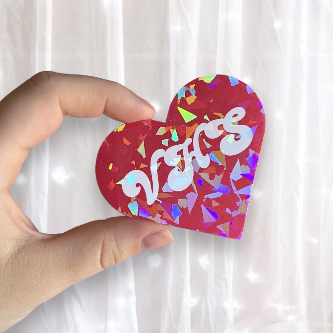 VHS Movie Heart Love Sticker Holographic Kindle Water Bottle Water ...