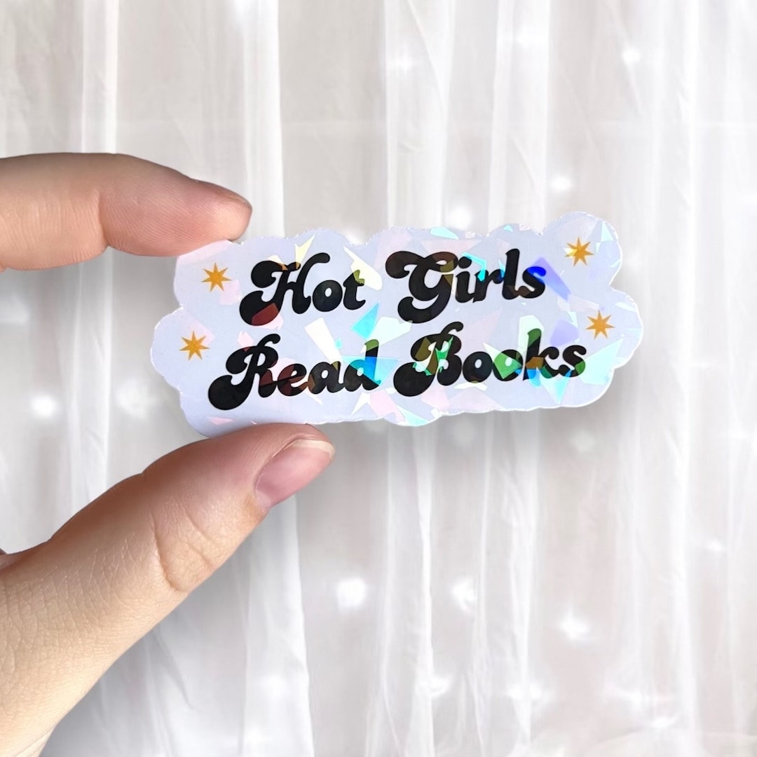 Hot Girls Read Books Sticker Holographic Kindle Water Resistant - Etsy