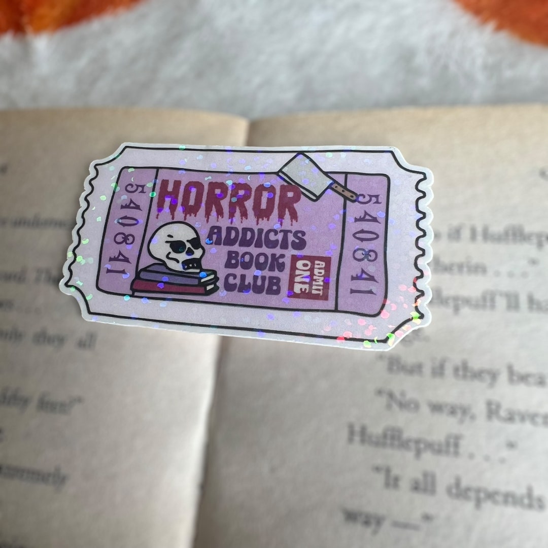 Horror Addicts Book Club Ticket Sticker Holographic Admit One Skull ...
