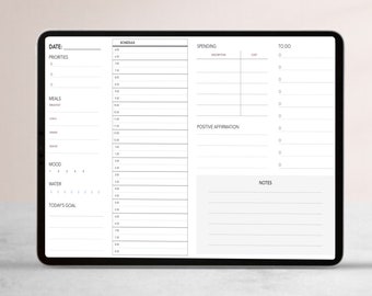 Daily Digital Schedule for Goodnotes Notability Daily - Etsy