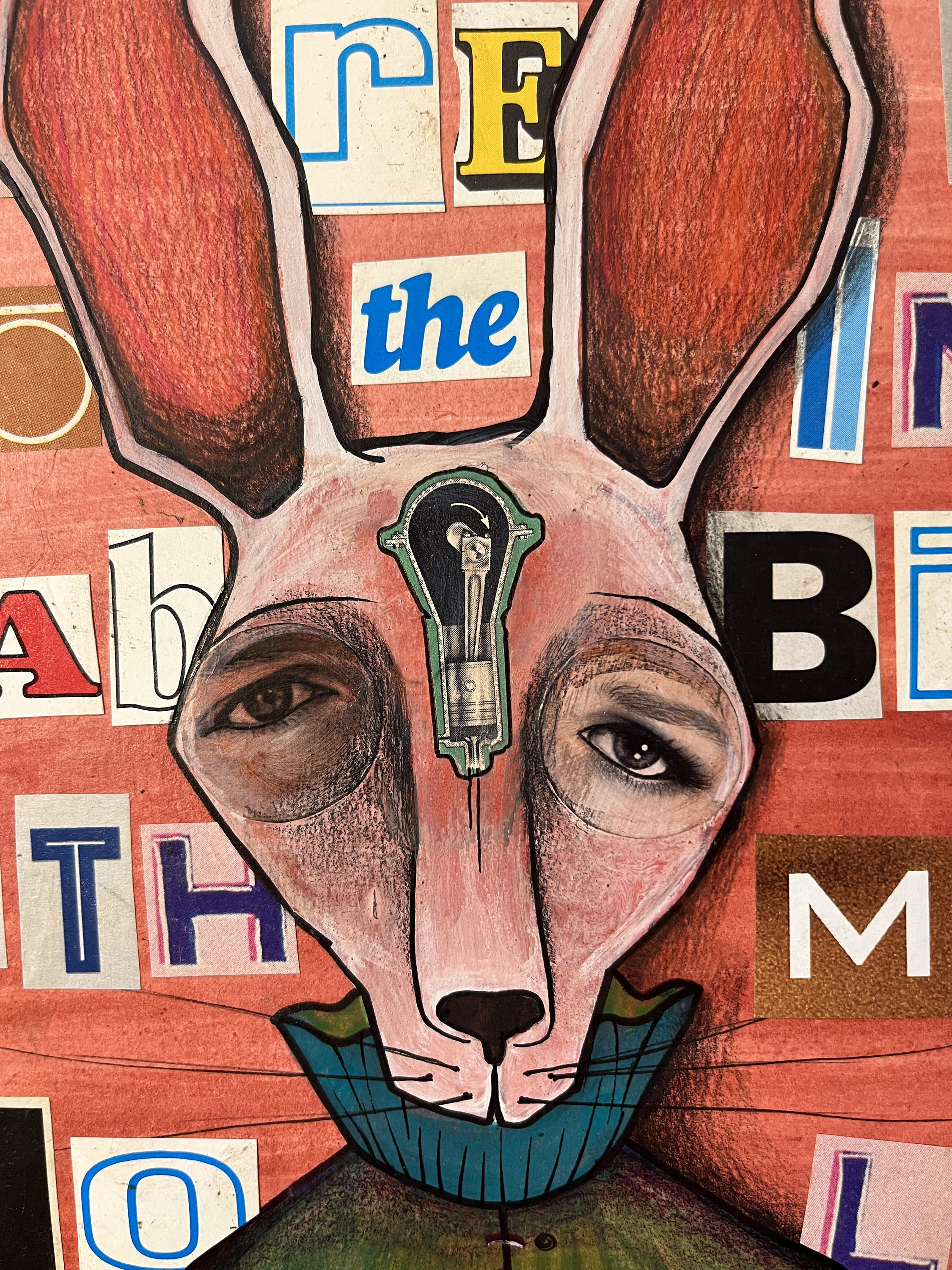 Original Mixed Media Rabbit Illustration - Etsy