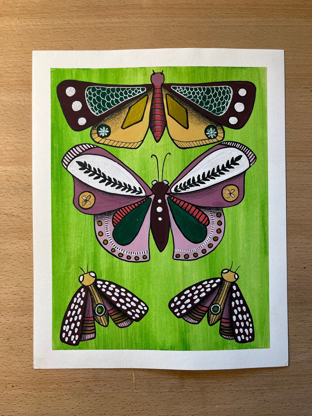 Original Moth Painting - Etsy