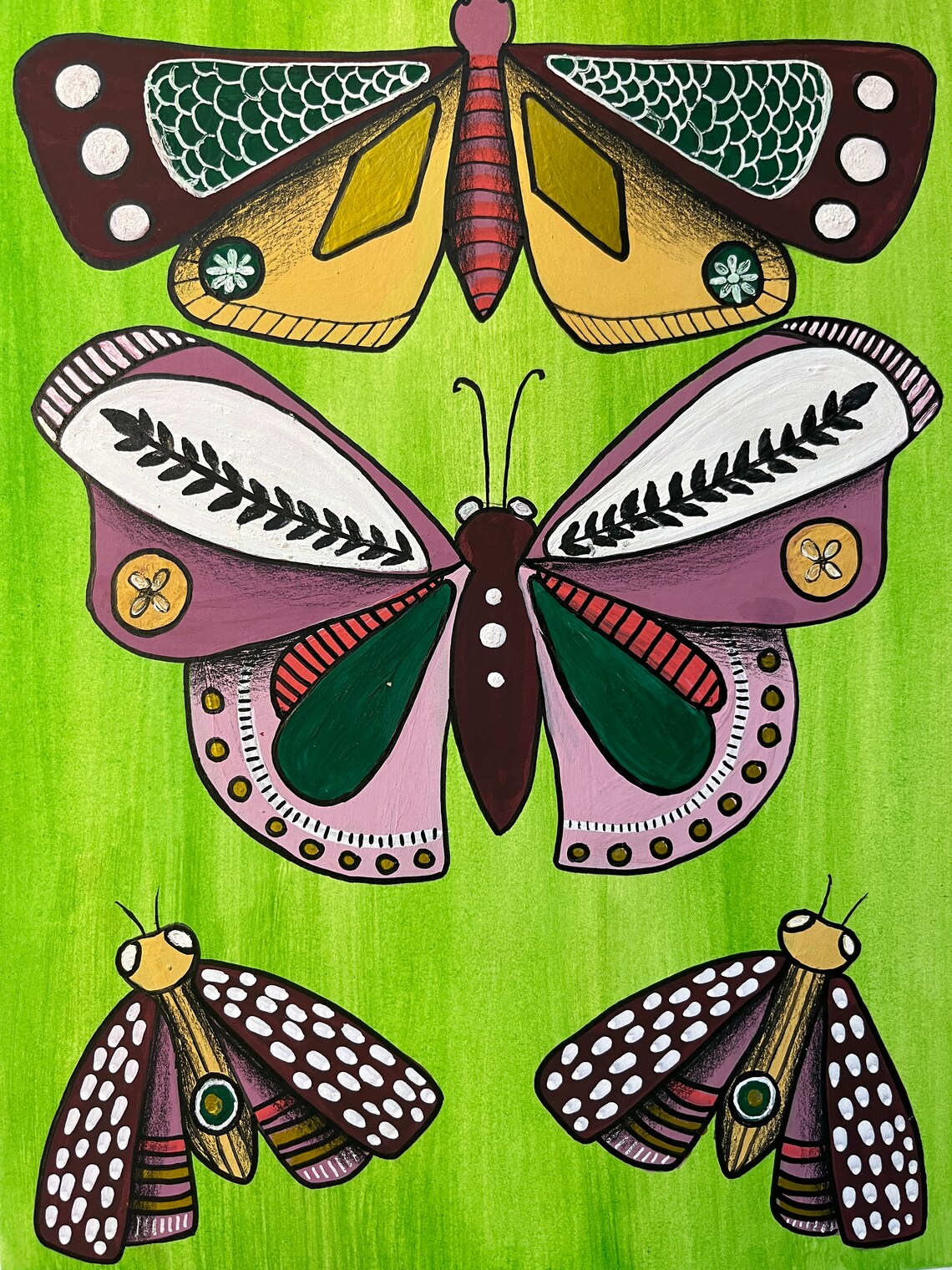 Original Moth Painting - Etsy