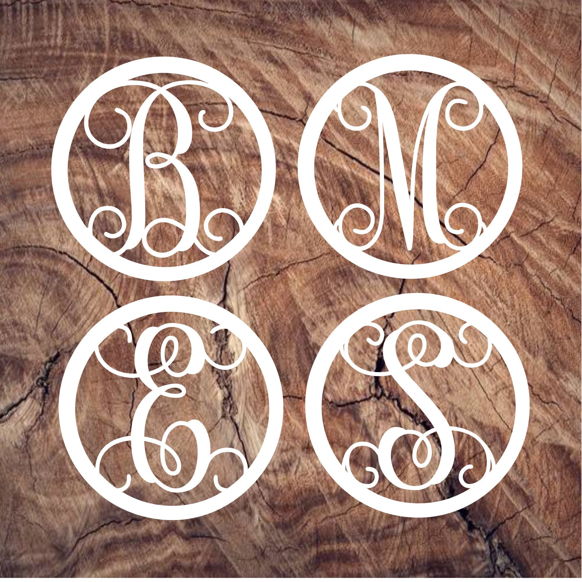 Fancy Script Monogram Ornament -entire Alphabet- DIGITAL FILES - Etsy