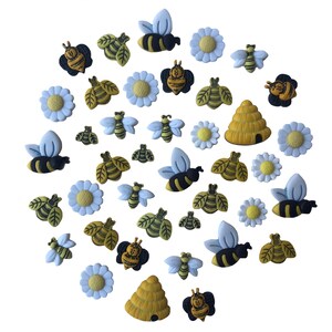 Bee-themed Novelty Buttons – 50-piece Assortment for Sewing ...