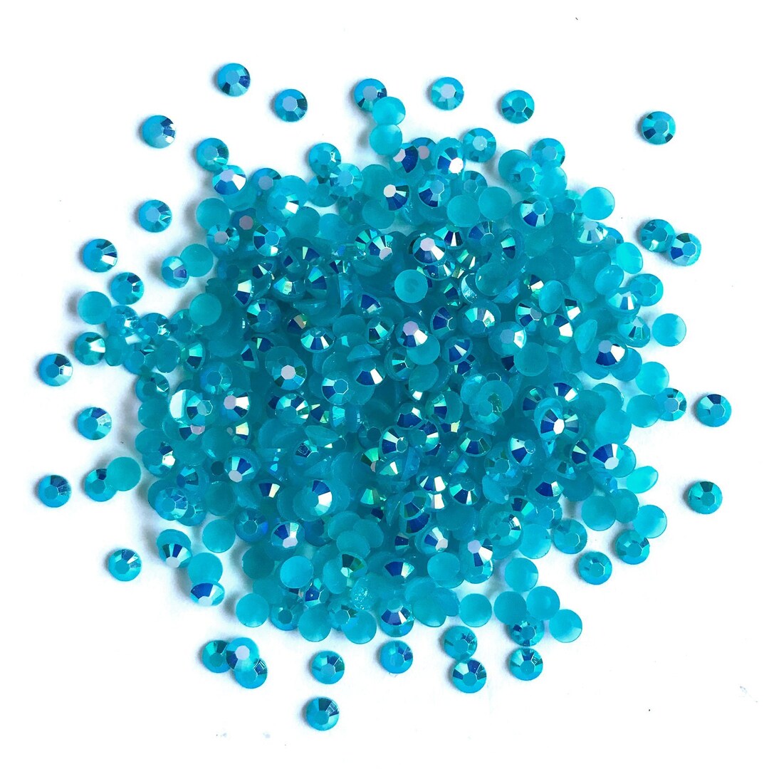 Flat Back Jewelz Dark Aqua AB Buttons Galore - Etsy