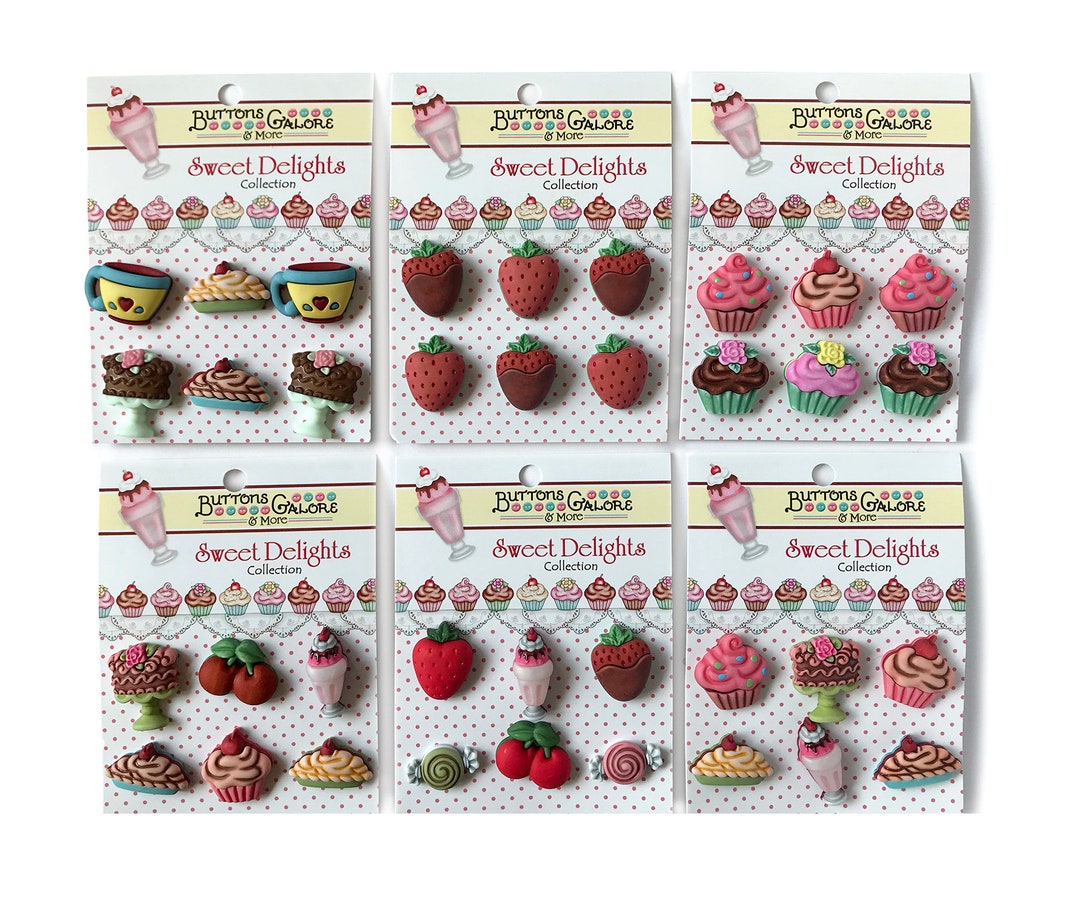 Buttons Galore sweet Delights Assortment of 3D, Hand Dyed and Hand ...