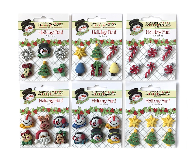 Buttons Galore christmas Fun Assortment of 3D - Etsy
