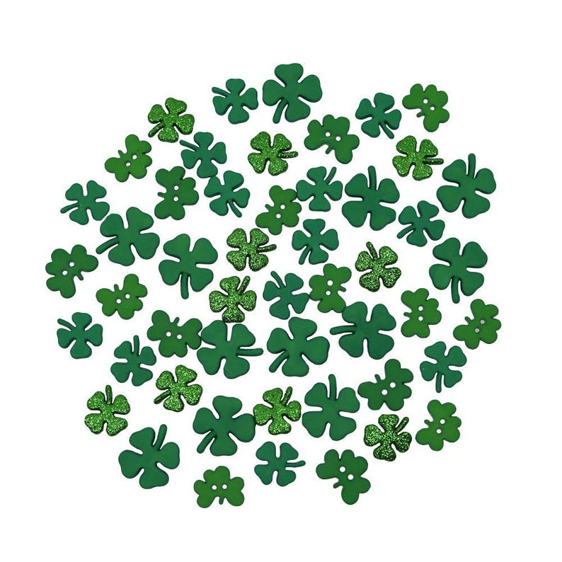 50 Shamrock Buttons: St. Patrick's Day Novelty Assortment for Sewing ...