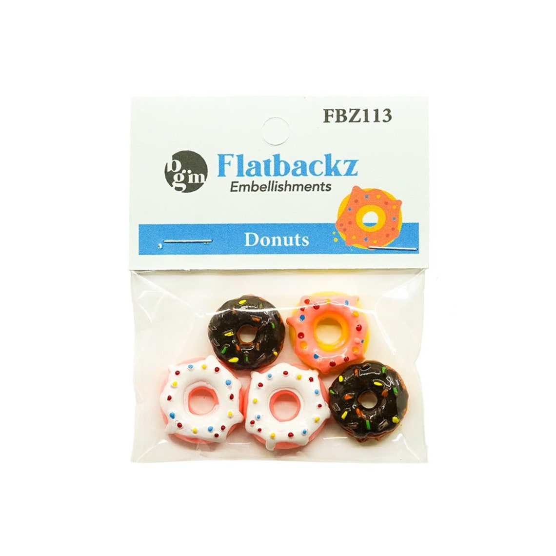 Donuts Flat Back Embellishment Set - Buttons Galore Flatbackz - Etsy