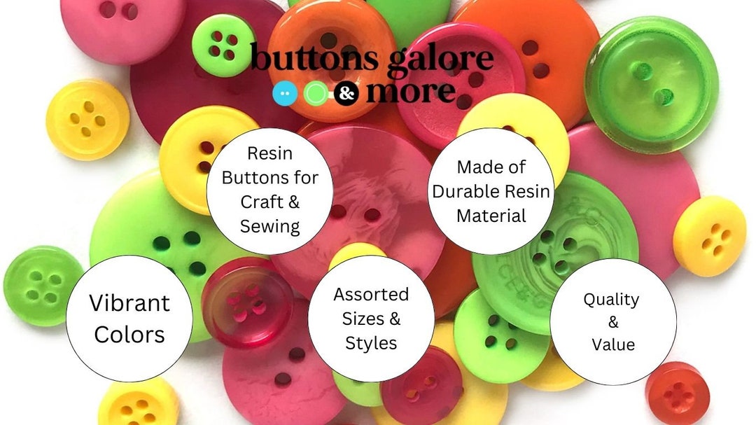 Colorful Assorted Buttons for Crafts, Sewing, Scrapbooking & DIY ...