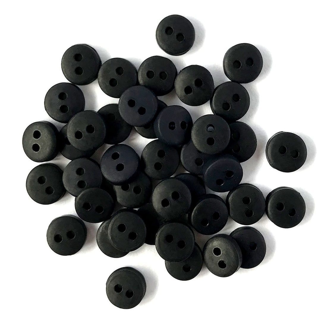 35 Mini Black Buttons for Sewing, Crafts, Dolls & DIY Projects - Tiny ...