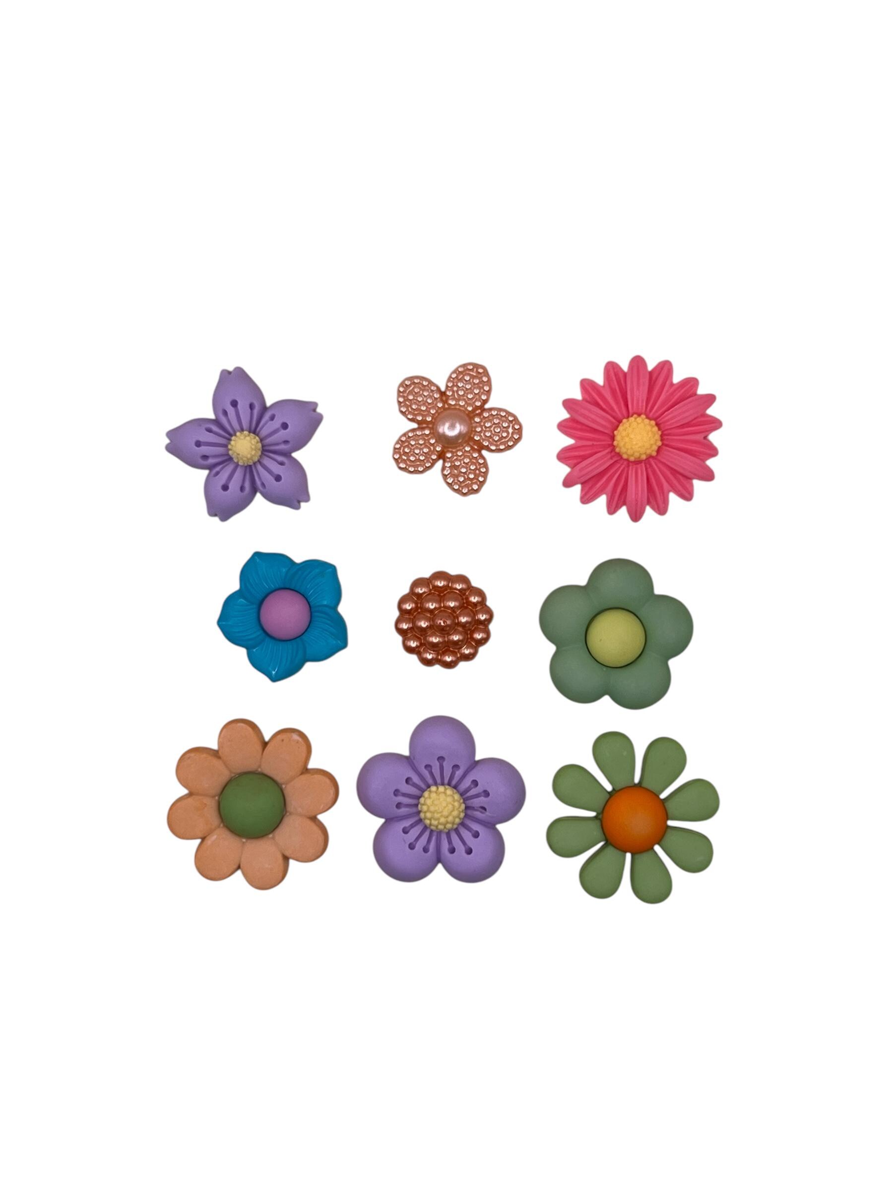75-piece Flower Button Variety Pack – Colorful Assorted Craft Buttons ...