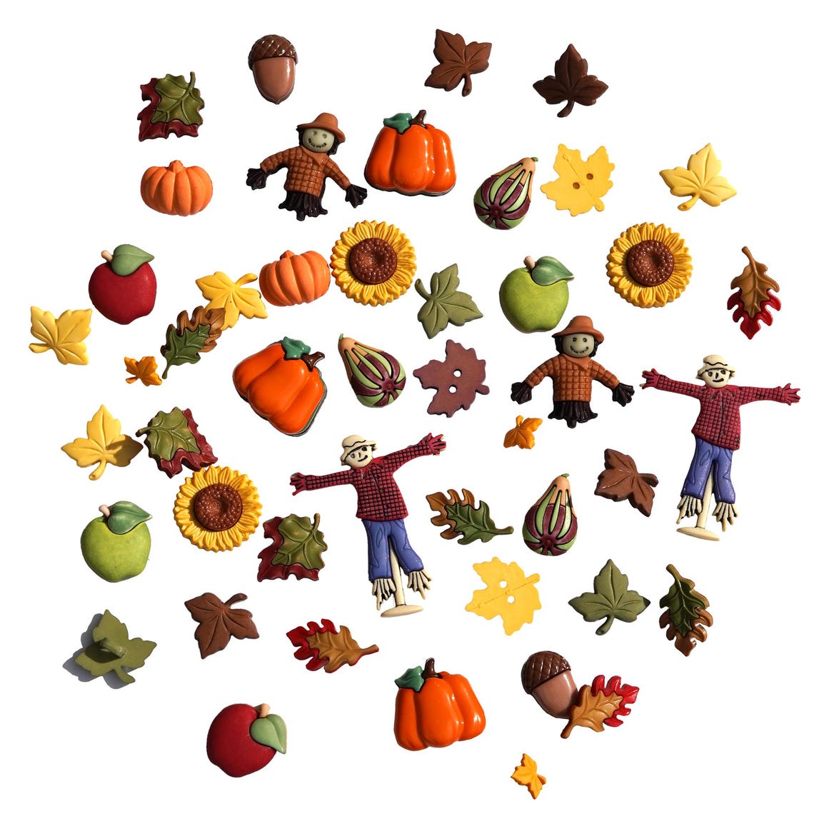 Buttons Galore 50+ Piece Fall Novelty Button Assortment - Fall, Pumpkin ...