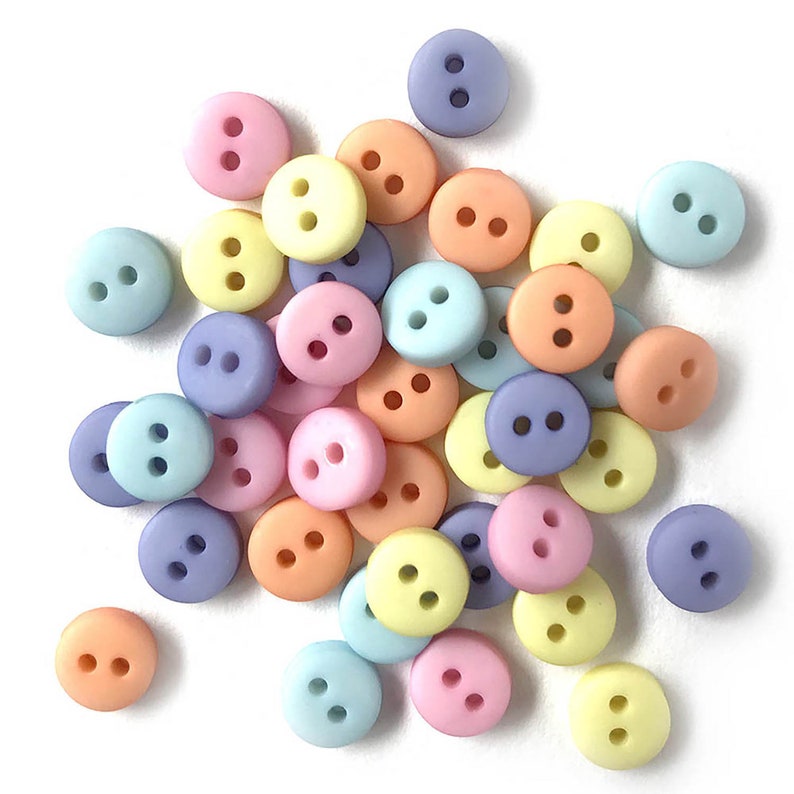Tiny Pastel Buttons – 1/4 Inch, 2-hole Nylon Buttons, Sewing & Crafts ...