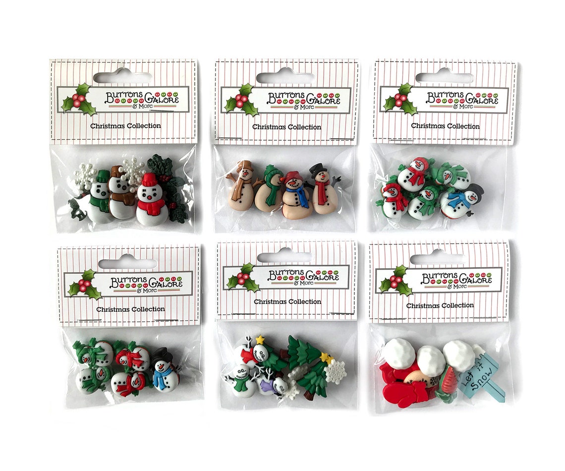 60+ Snowman Buttons Assorted Holiday Christmas Craft Supplies Sewing ...