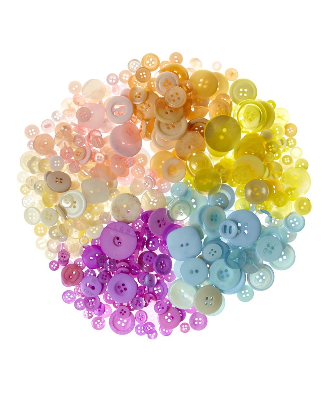Buttons Galore Craft & Sewing Button Assortments 500 Buttons Pastel ...