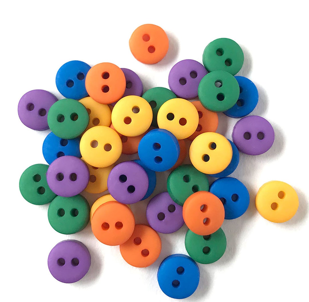 Gemstone-inspired Tiny Buttons Set: 35 Colorful Craft Supplies for ...