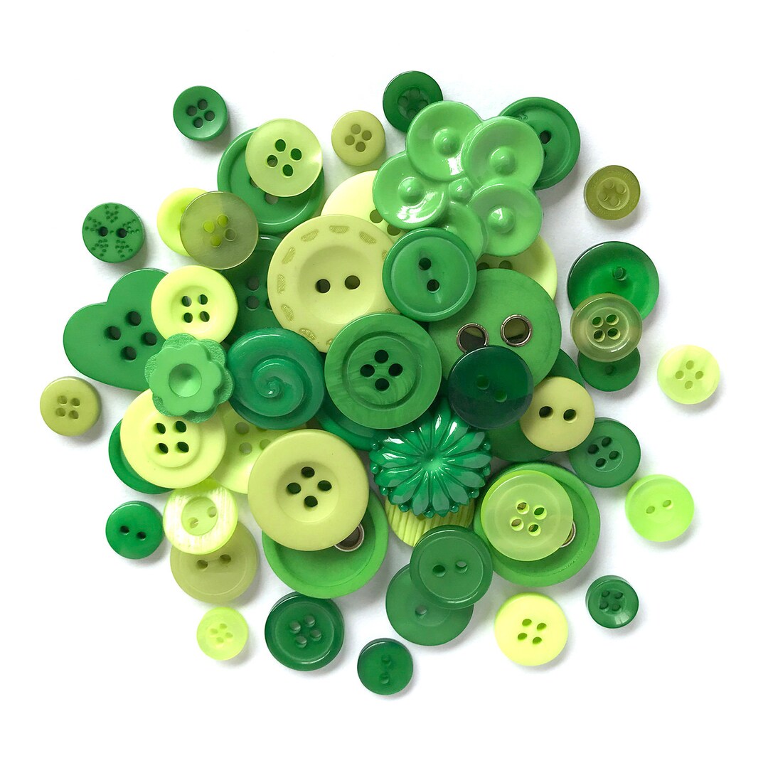 Buttons Galore Green Haberdashery Craft & Sewing Buttons - 4.5 Oz Bag ...