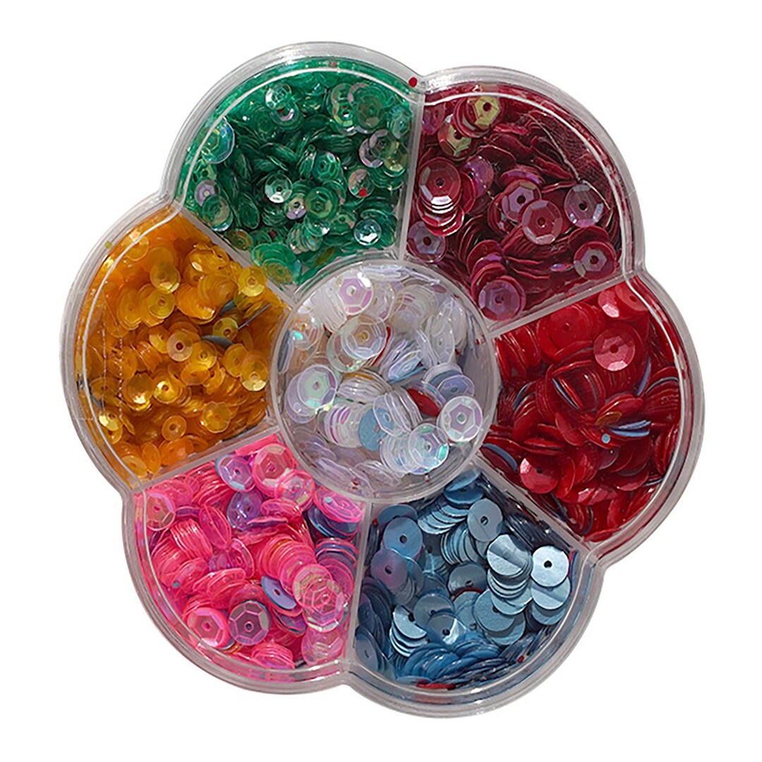 Buttons Galore Bulk Bright Sequins in Flower Box Container Assorted ...